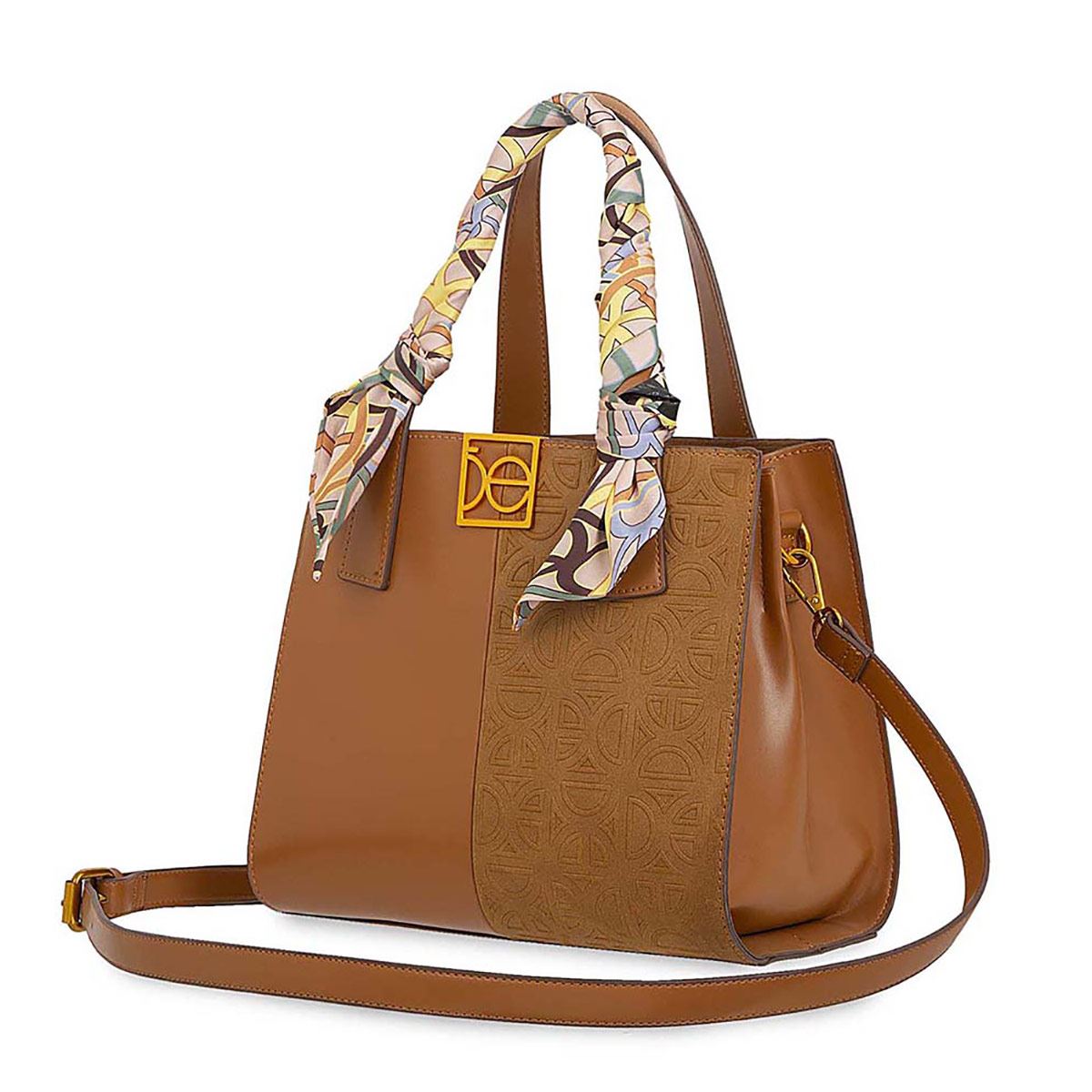 Bolso cloe satchel color camel modelo 1BLCO22679CAM