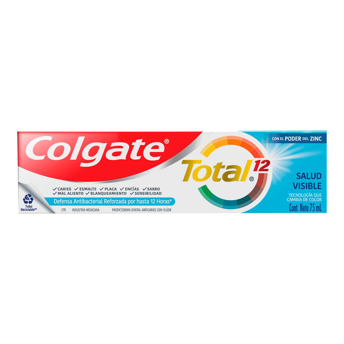 Crema Dental Colgate Total 12 Salud Visible 75 ml