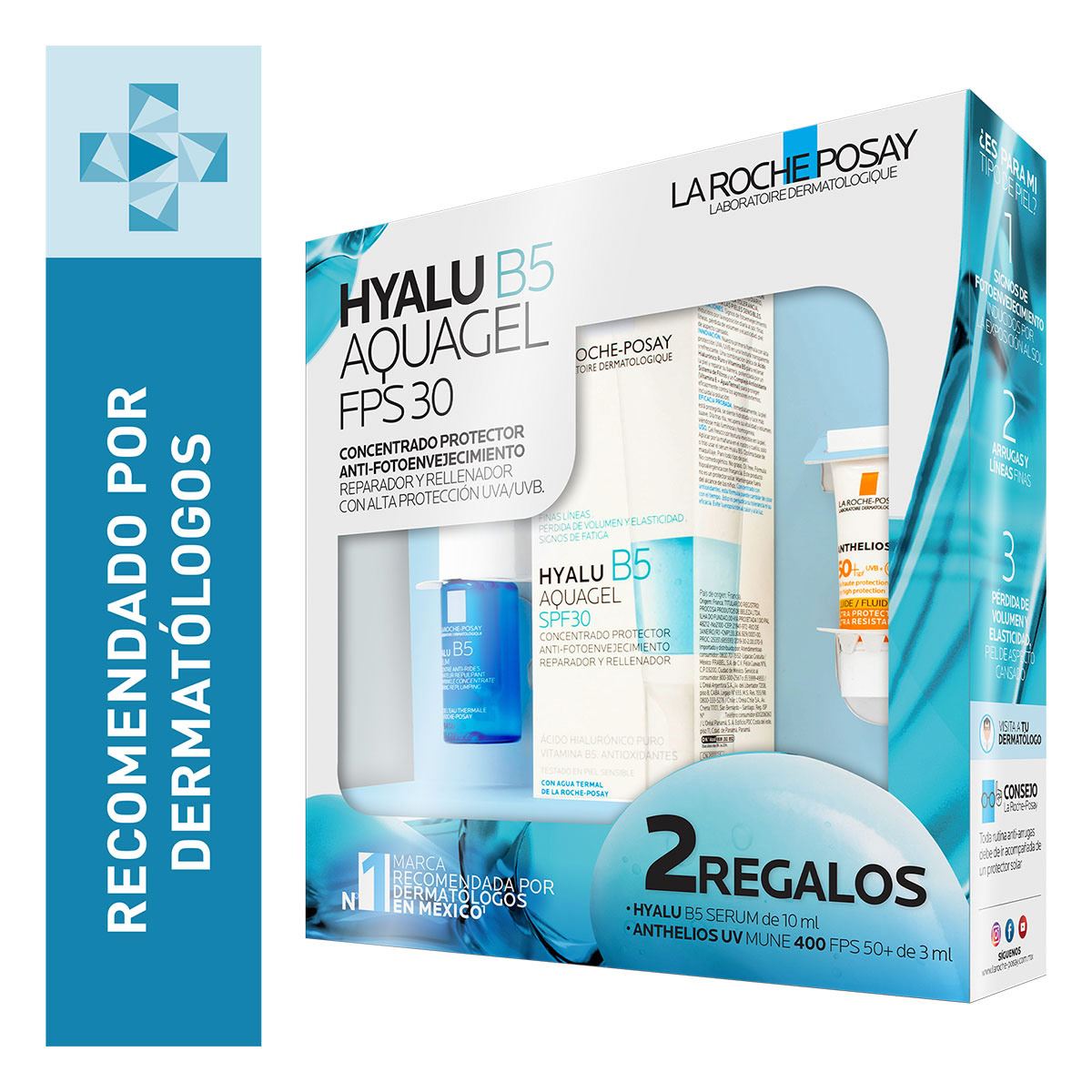 La Roche Posay Kit de serum facial anti arrugas con FPS + mini serum ...