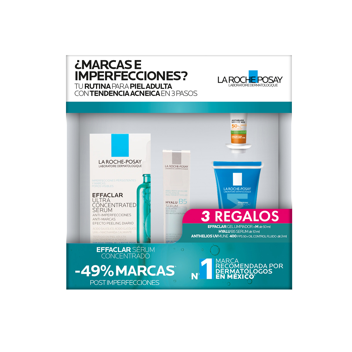 Kit La Roche Posay Effaclar Serum Piel Adulta Tendencia Acneica