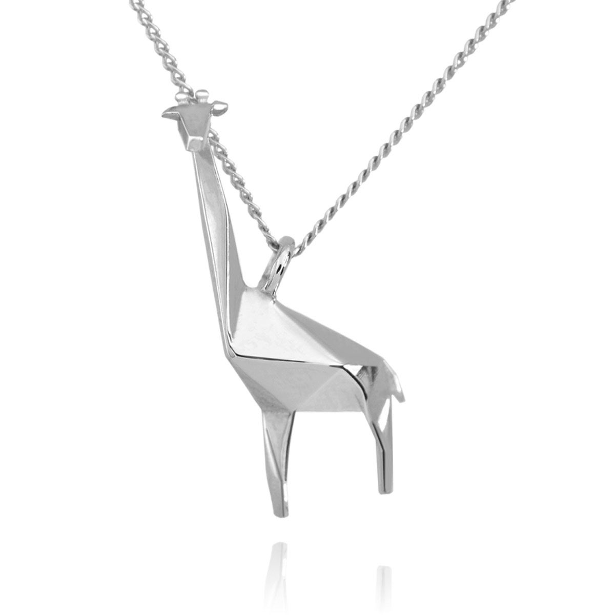 Dije Jirafa de Origami en Plata NECORA