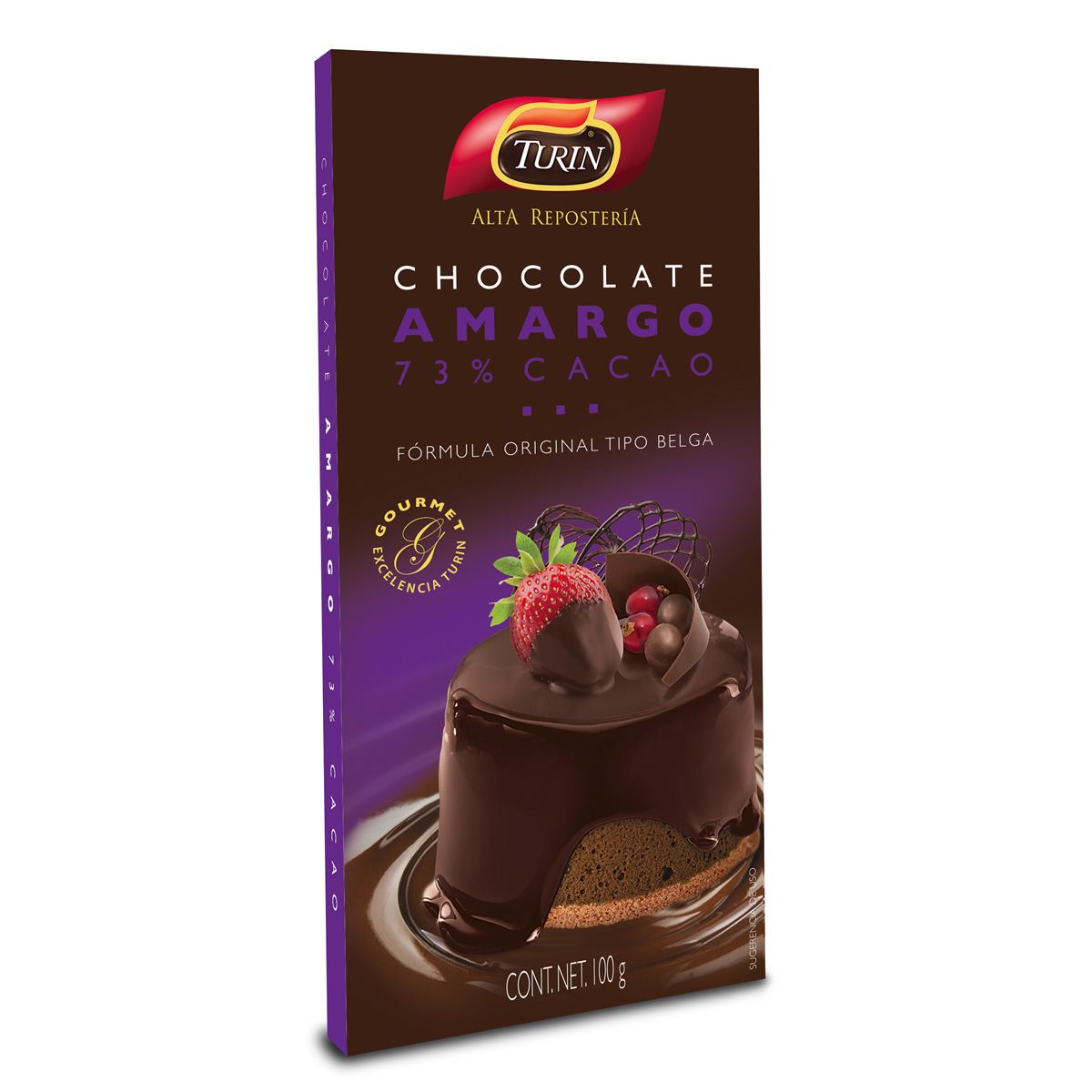Tablilla de Chocolate Amargo 73% Cacao Turin 100g