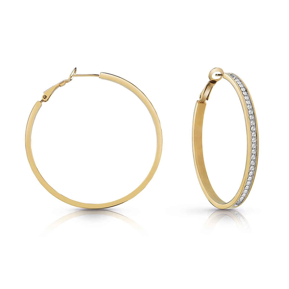 Arracadas GUESS dama color my day de acero inoxidable en tono dorado