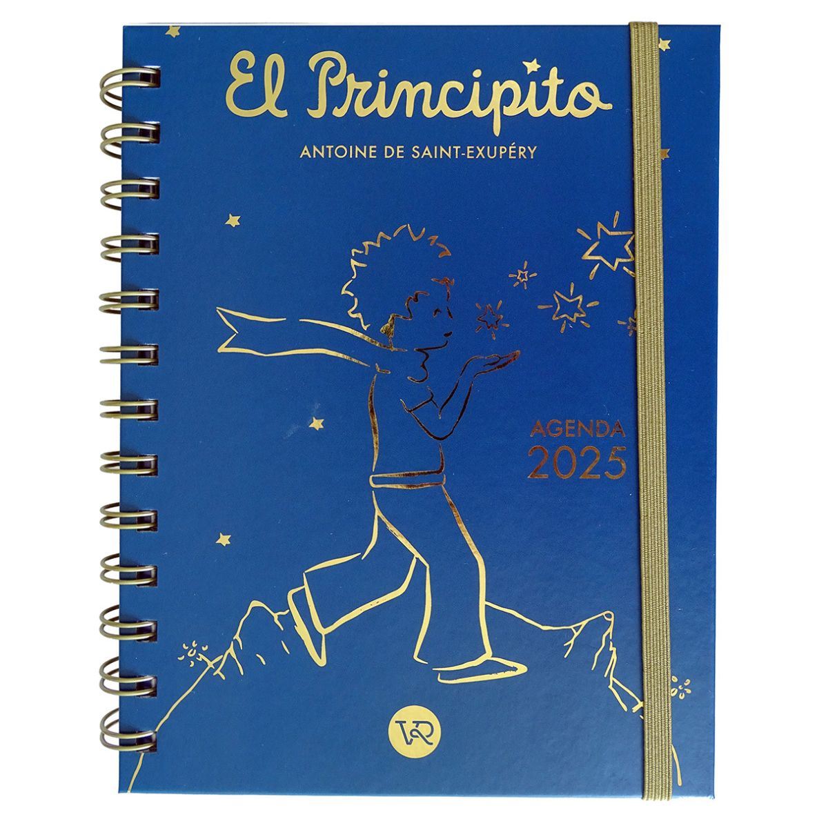 Agenda 2025 Tapa Dura Azul con Espiral Diseño El Principito Vr Editoras