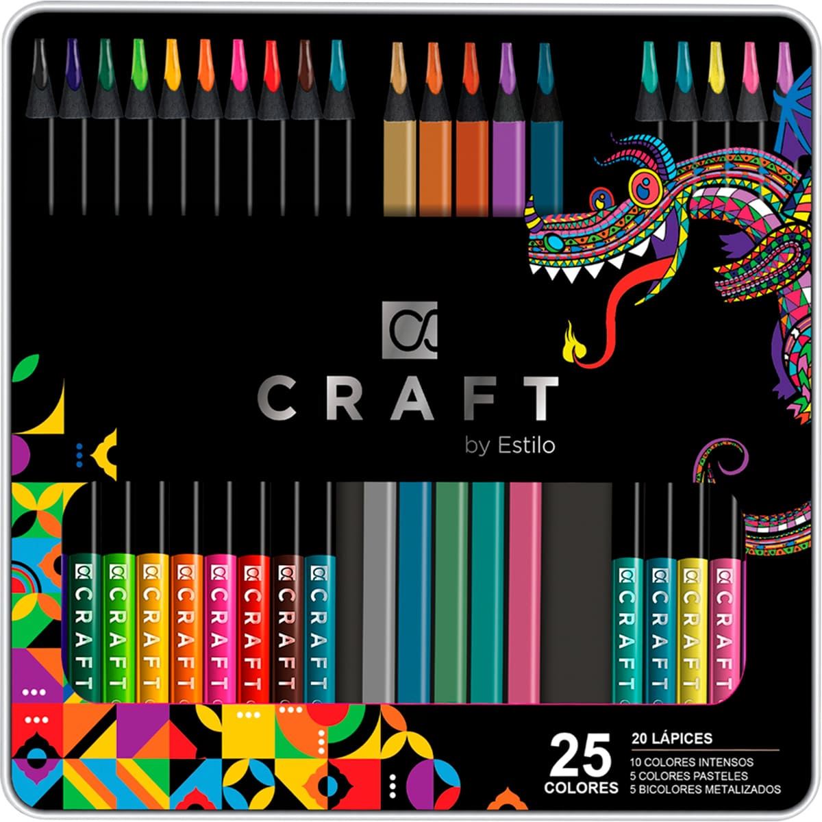 25 Colores Premium Craft Lápices Triangulares