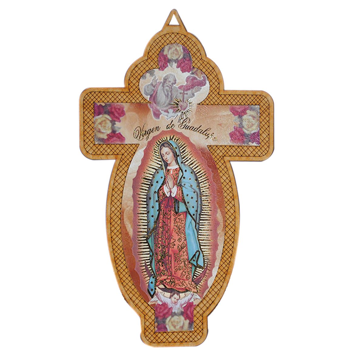 Cruz Chica Guadalupe Rosas 13x9