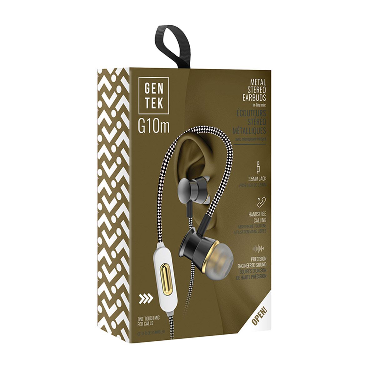 Audífonos Gentek G10m Tejido Jack 3.5mm Negro