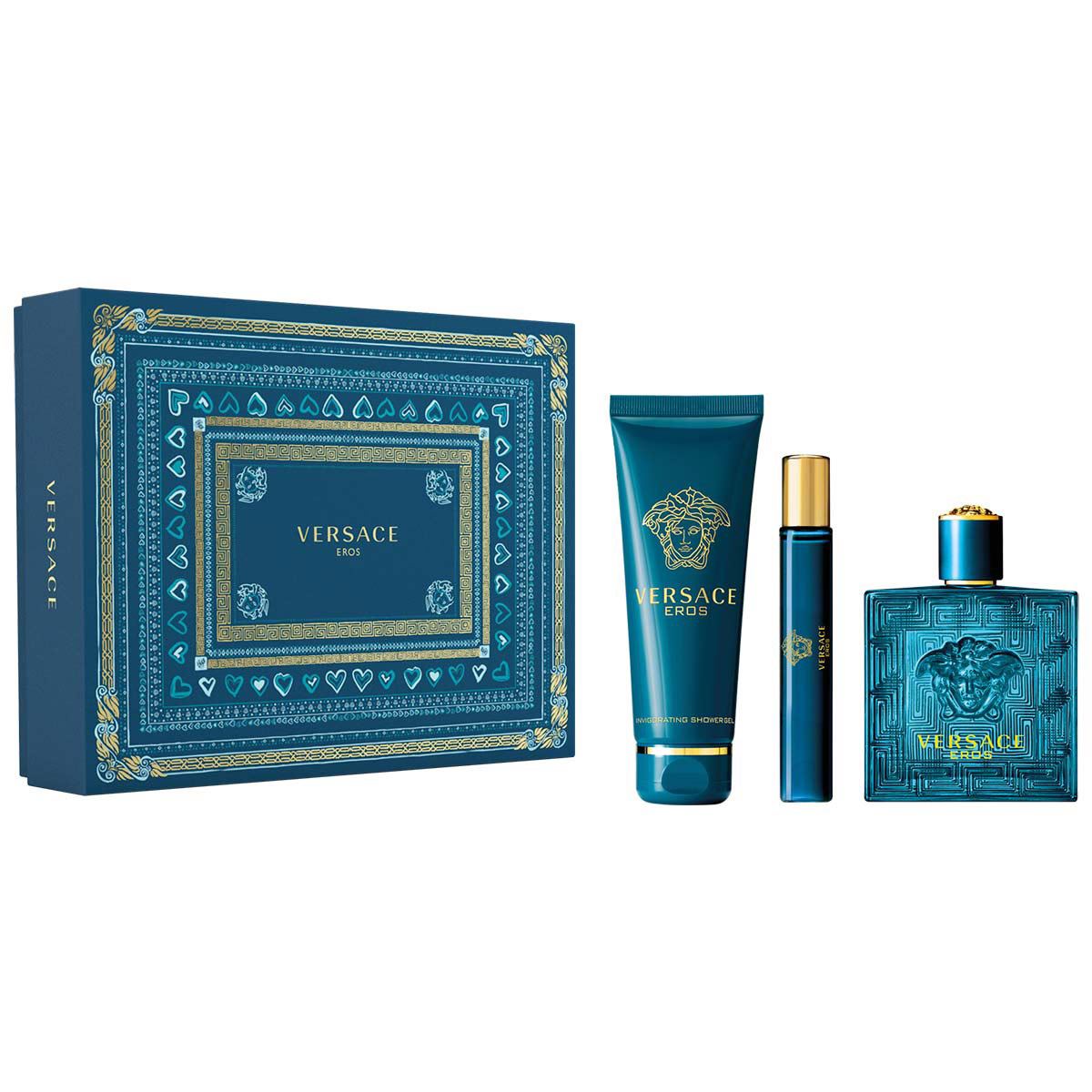 Fragancia Caballero Set Padres Versace Eros EDT 100 ML Fragancia Caballero Set Padres Versace Eros EDT 100 ML
