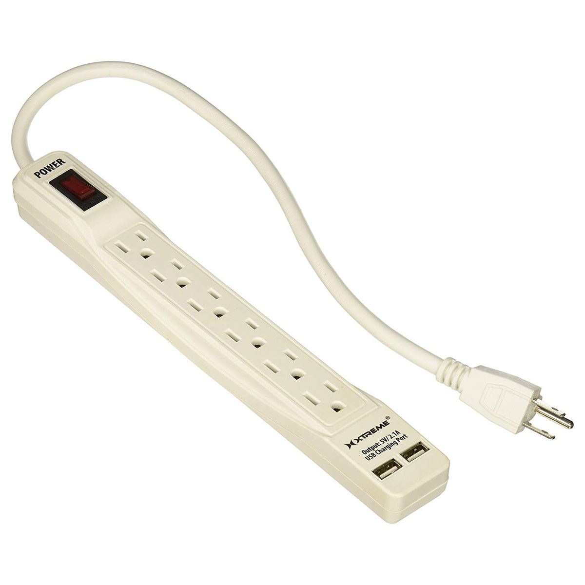 Multicontacto Xtreme de 6 Entradas 2 USB