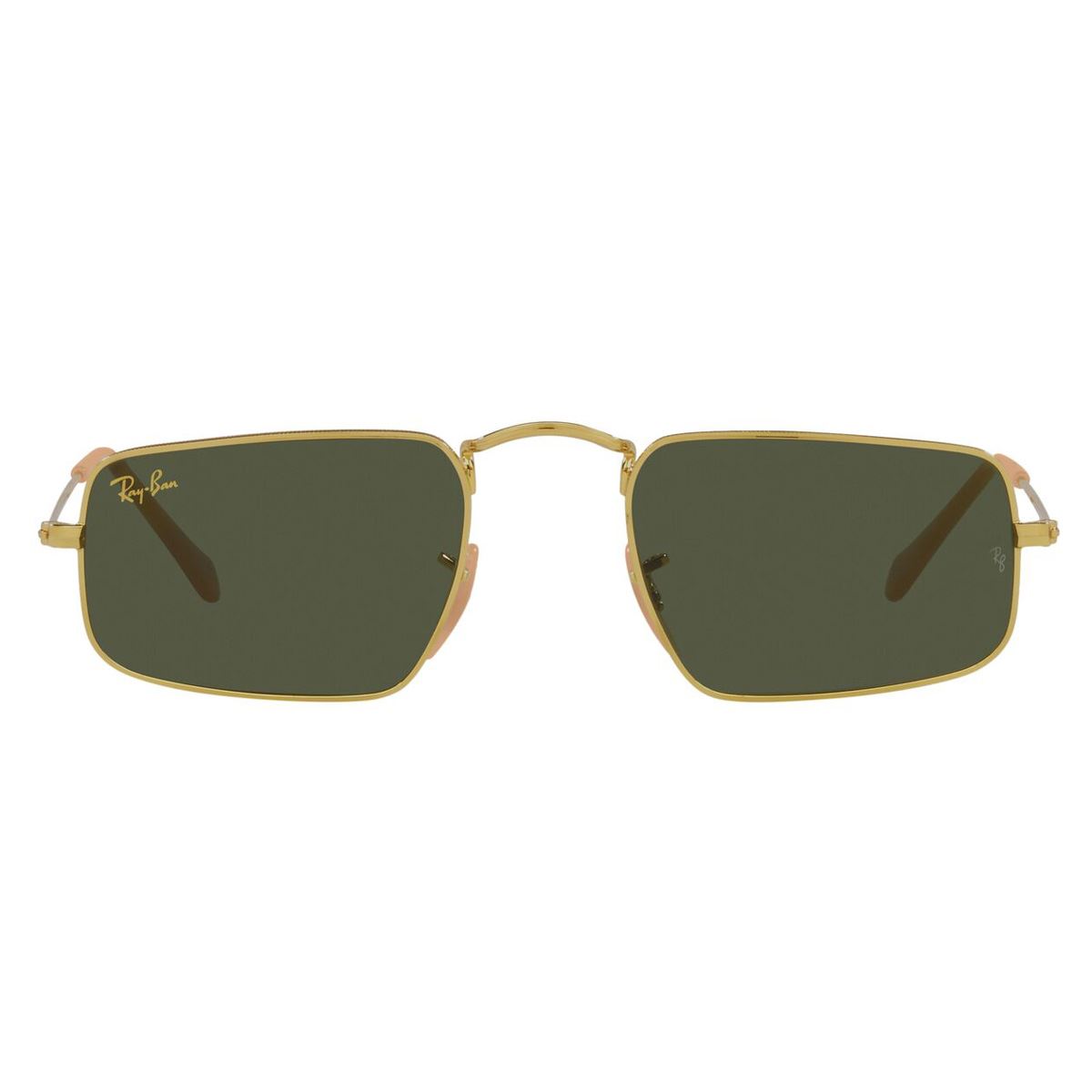 Lente solar Ray-Ban Julie verde en metal oro