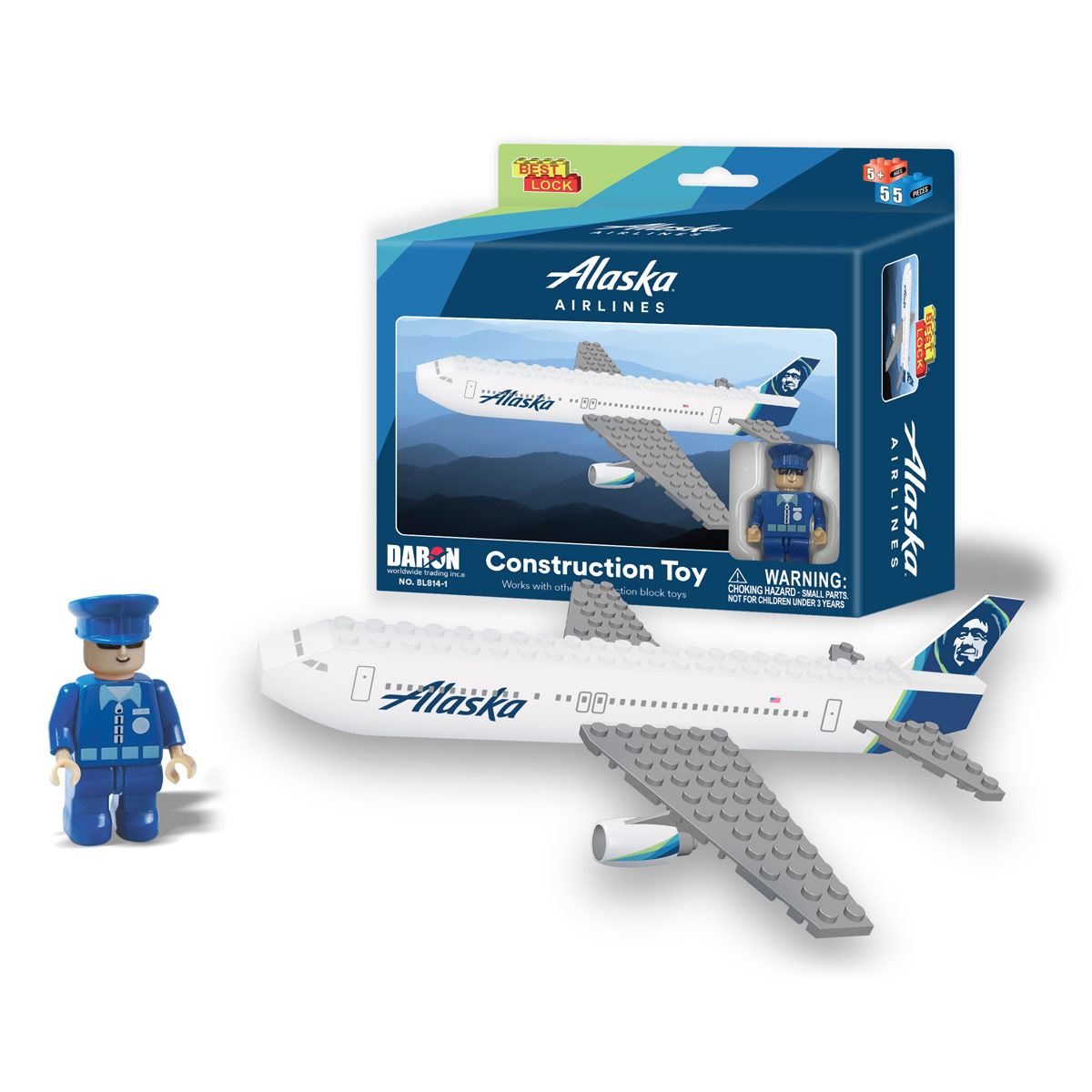 Avion de Juguete Armable Coleccionable Alaska 55 Piezas