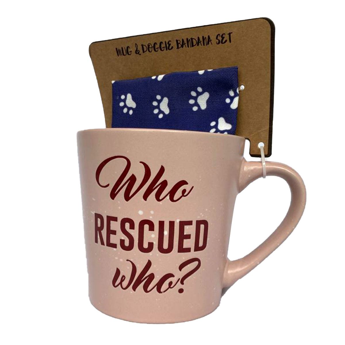 SET de Taza y Paliacate para Mascota WHO RESCUED WHO