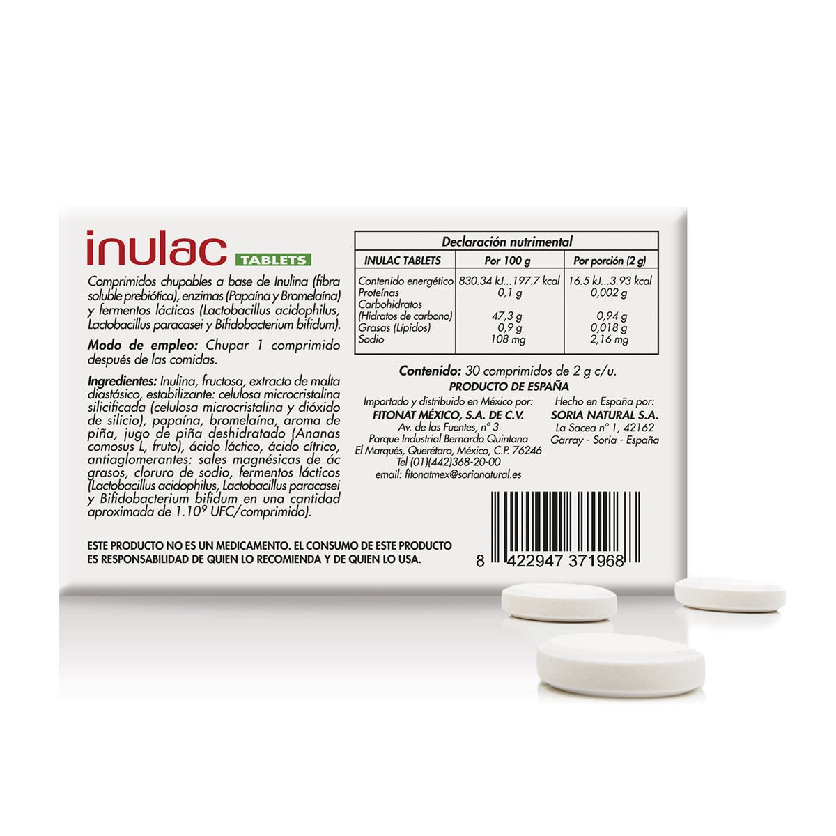 Inulac 30 Tabletas Suplem A