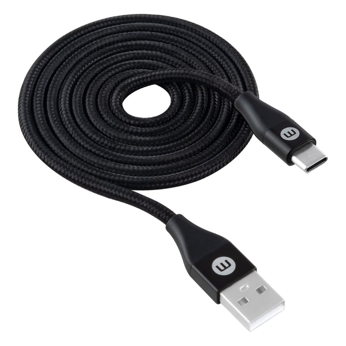 Cable Tipo C 2A color negro 1 metro de largo