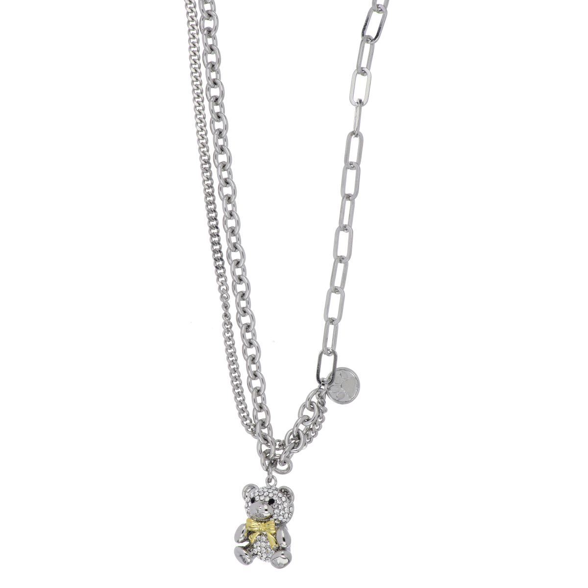 Collar con Cadena Osito Acabado en Rodio Coco Cherie