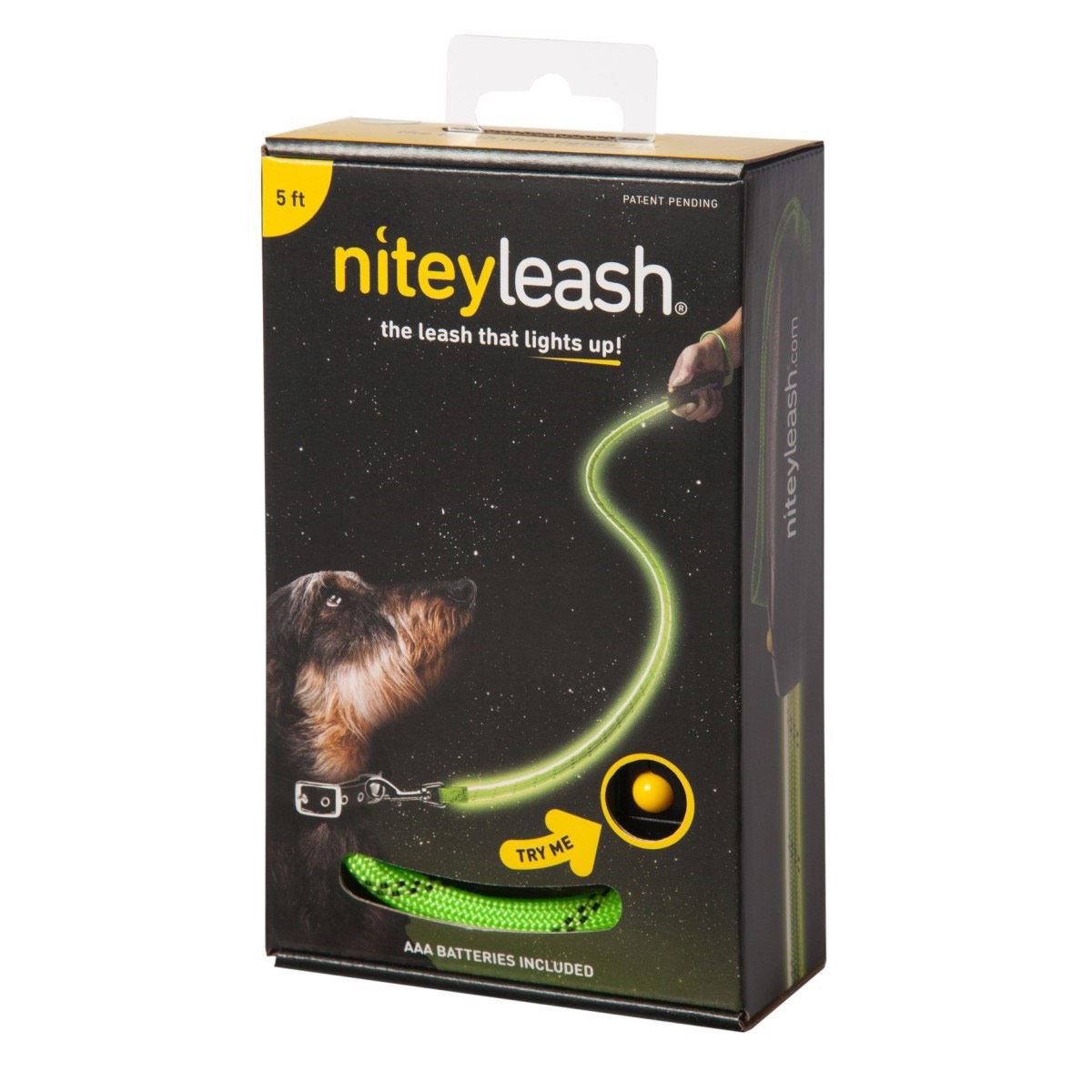 Correa con luz verde Nitey Leash