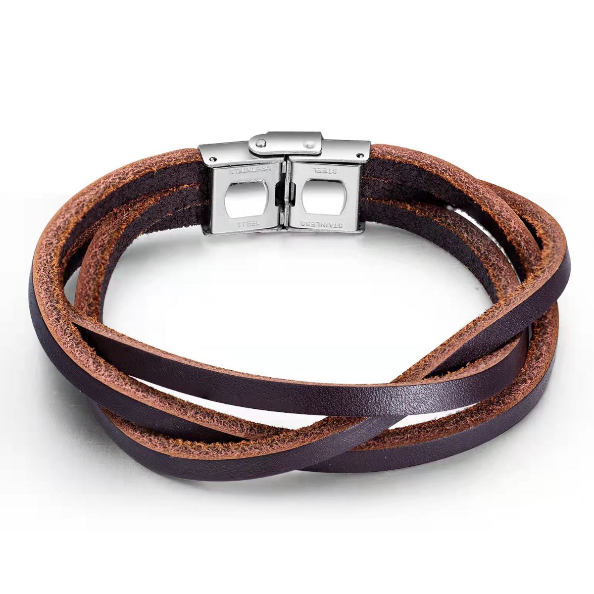 Pulsera Acero Inoxidable Café para Hombre Lee Copper