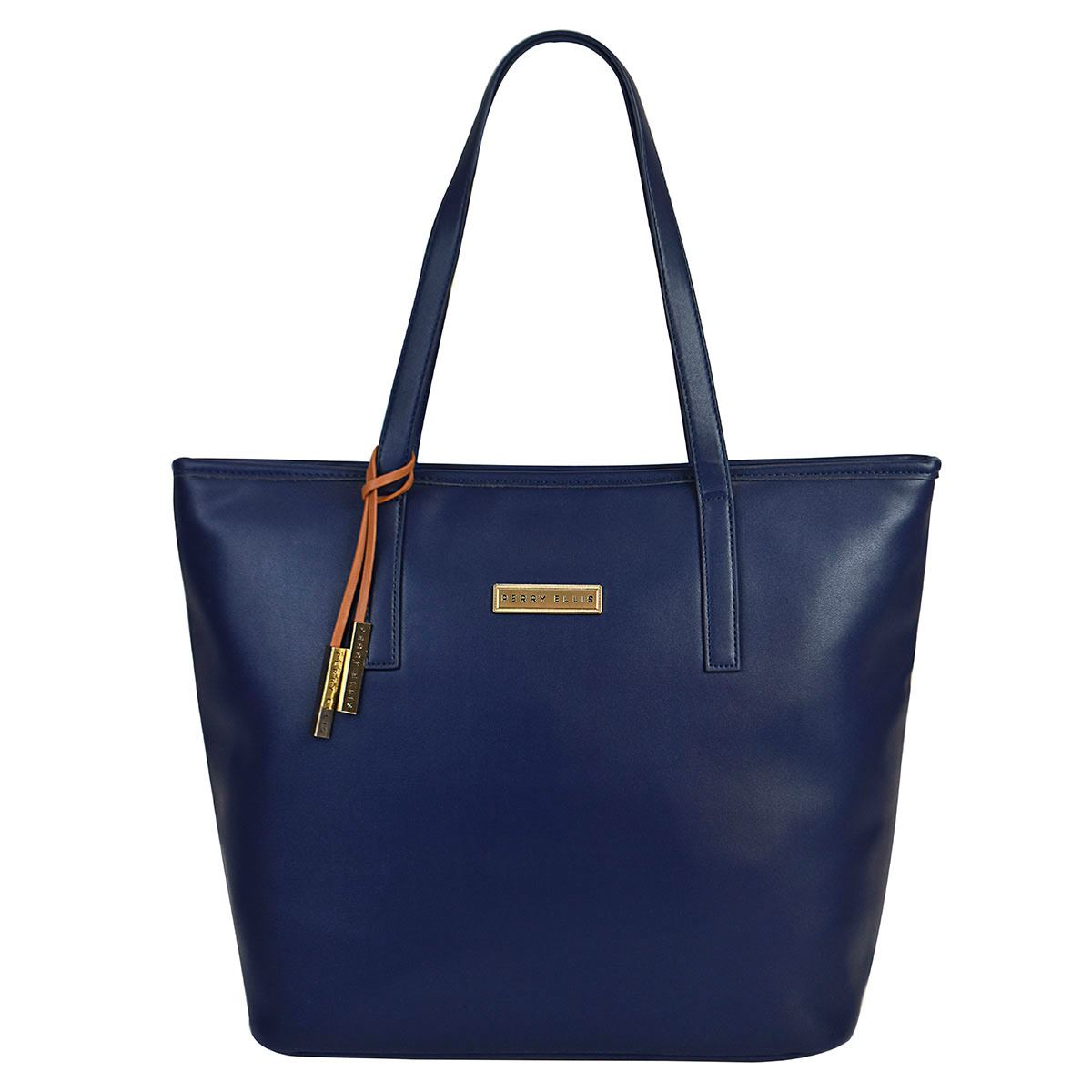 Bolsa Perry Ellis estilo tote color azul marino modelo A06823