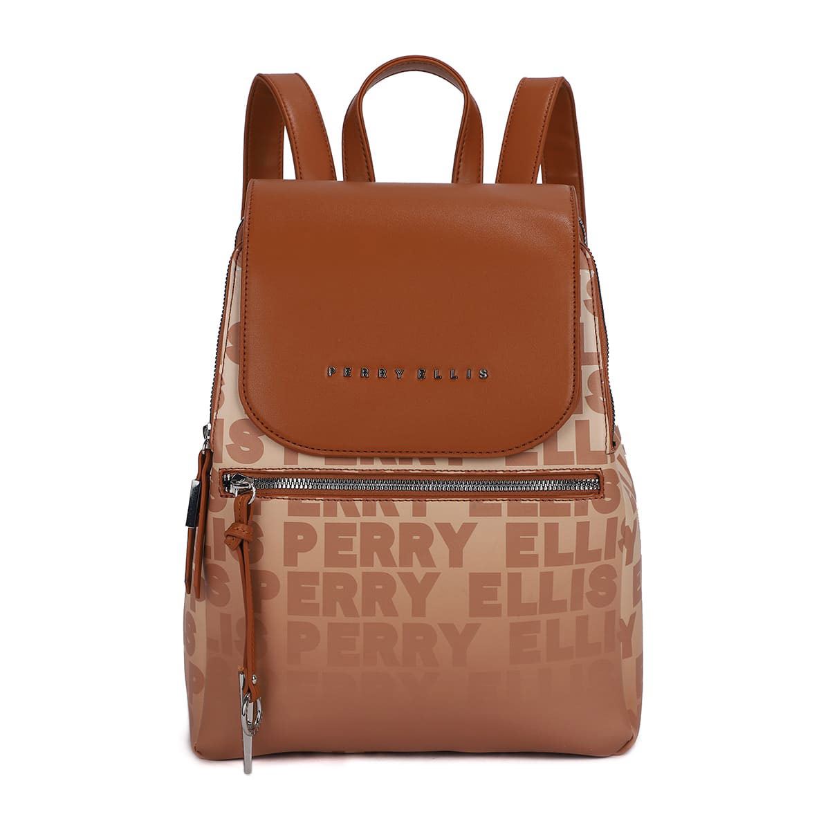 Bolsa estilo Backpack marca Perry Ellis color camello modelo A10147