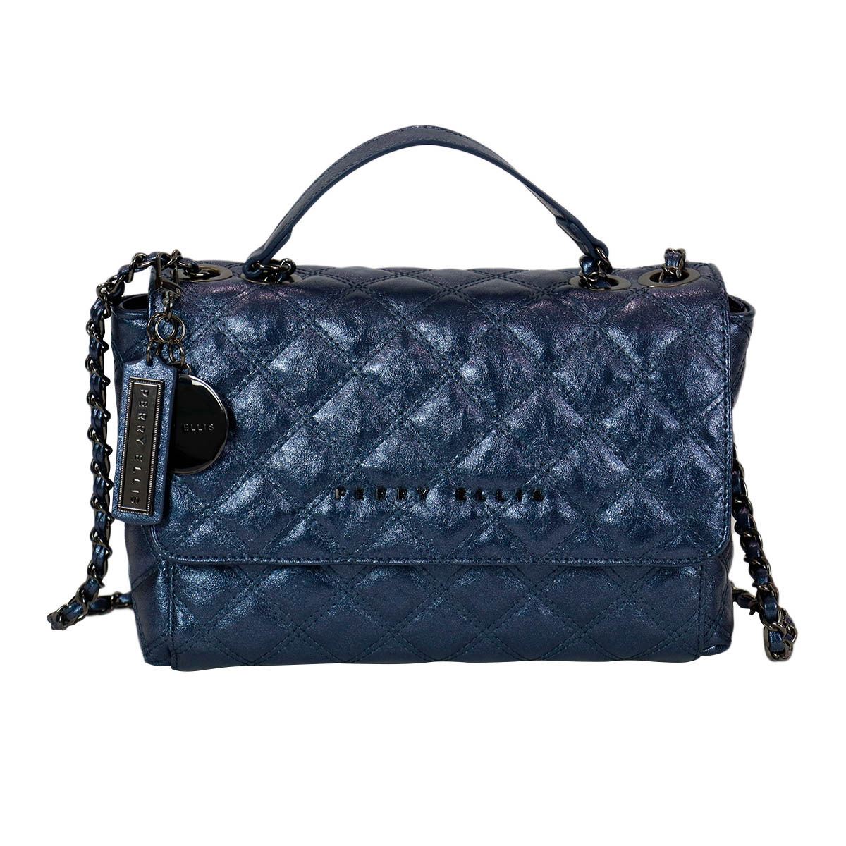 Bolsa estilo Crossbody marca Perry Ellis color azul marino modelo A10154