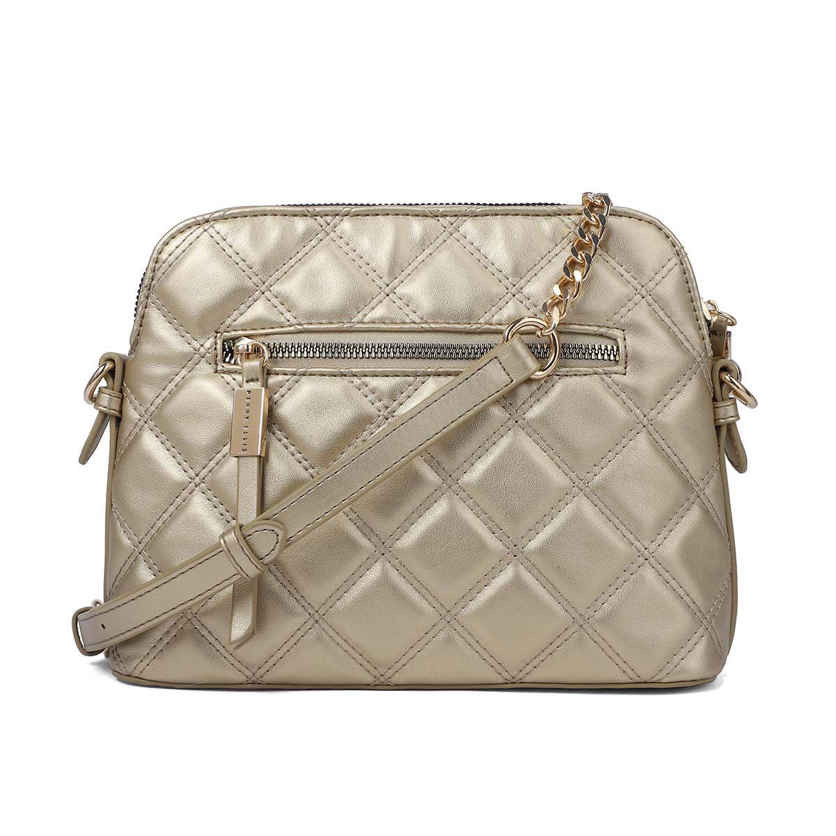 Bolsa estilo crossbody marca Perry Ellis color dorado modelo A10188