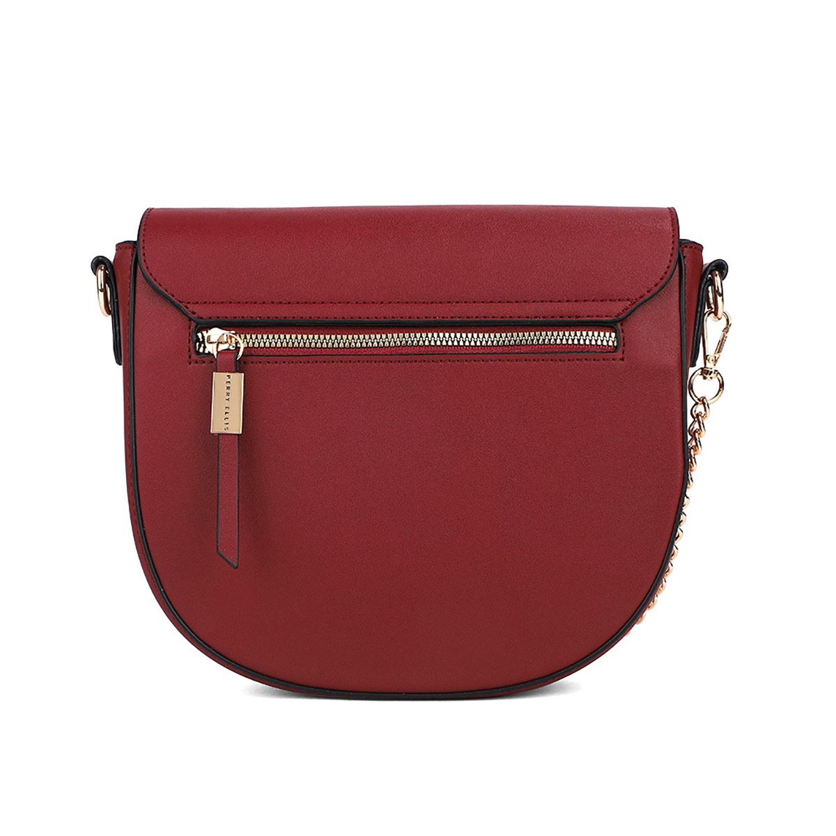 Bolsa estilo Crossbody marca Perry Ellis color vino modelo A10200