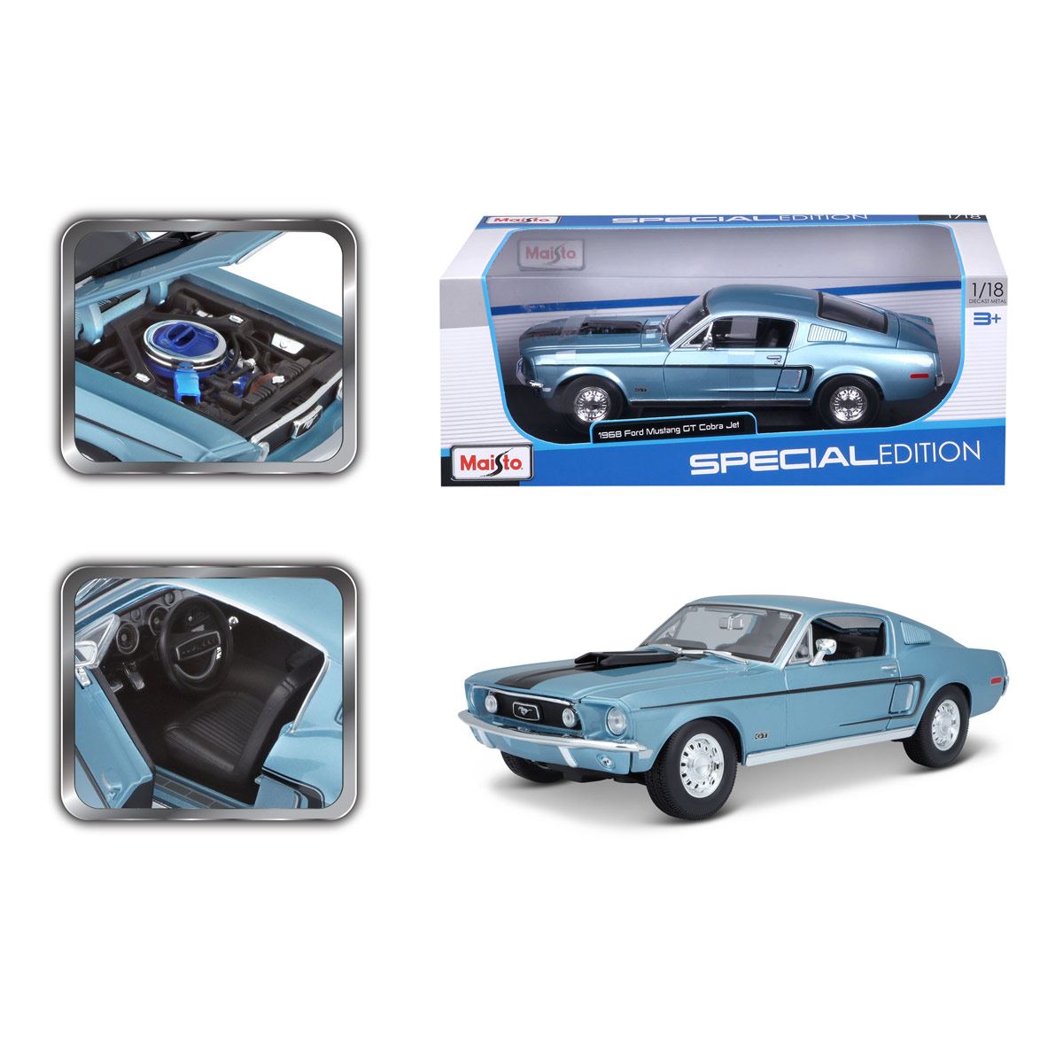 1:18 1968 Ford Mustang Gt Cobra Jet