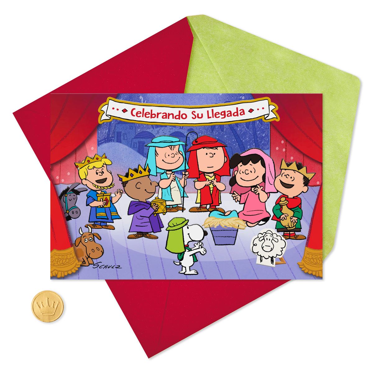 Tarjeta de Navidad Hallmark Peanuts® 3 Reyes Magos