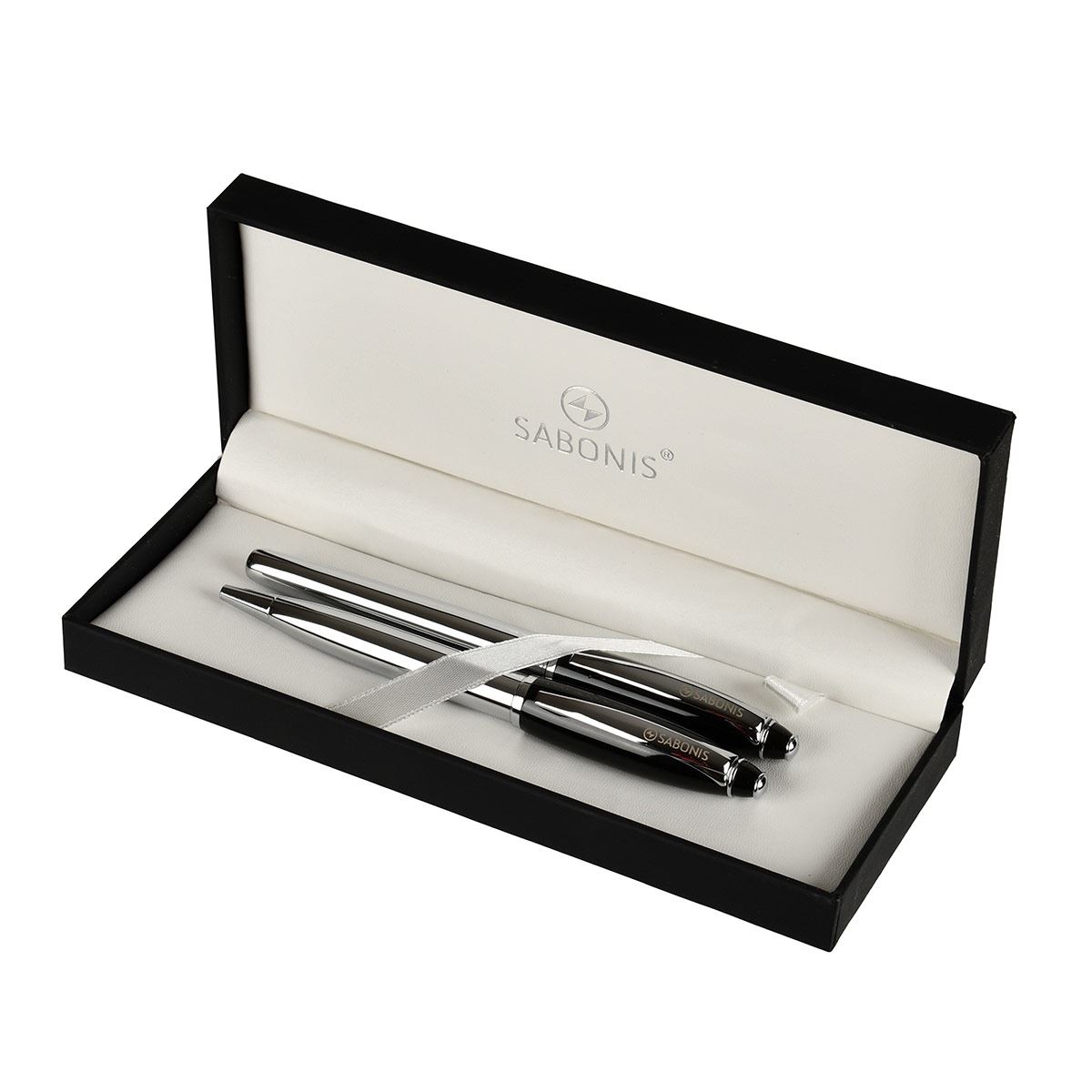Juego bolígrafo y roller tinta negra Sabonis