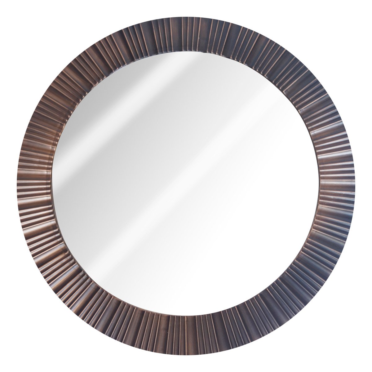 Espejo Redondo Corrugado Color Bronce