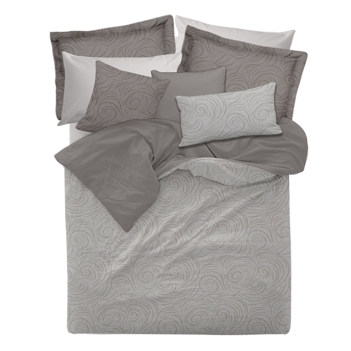 Coordinado Edredón Platino Home Mackenna Matrimonial / Queen Size