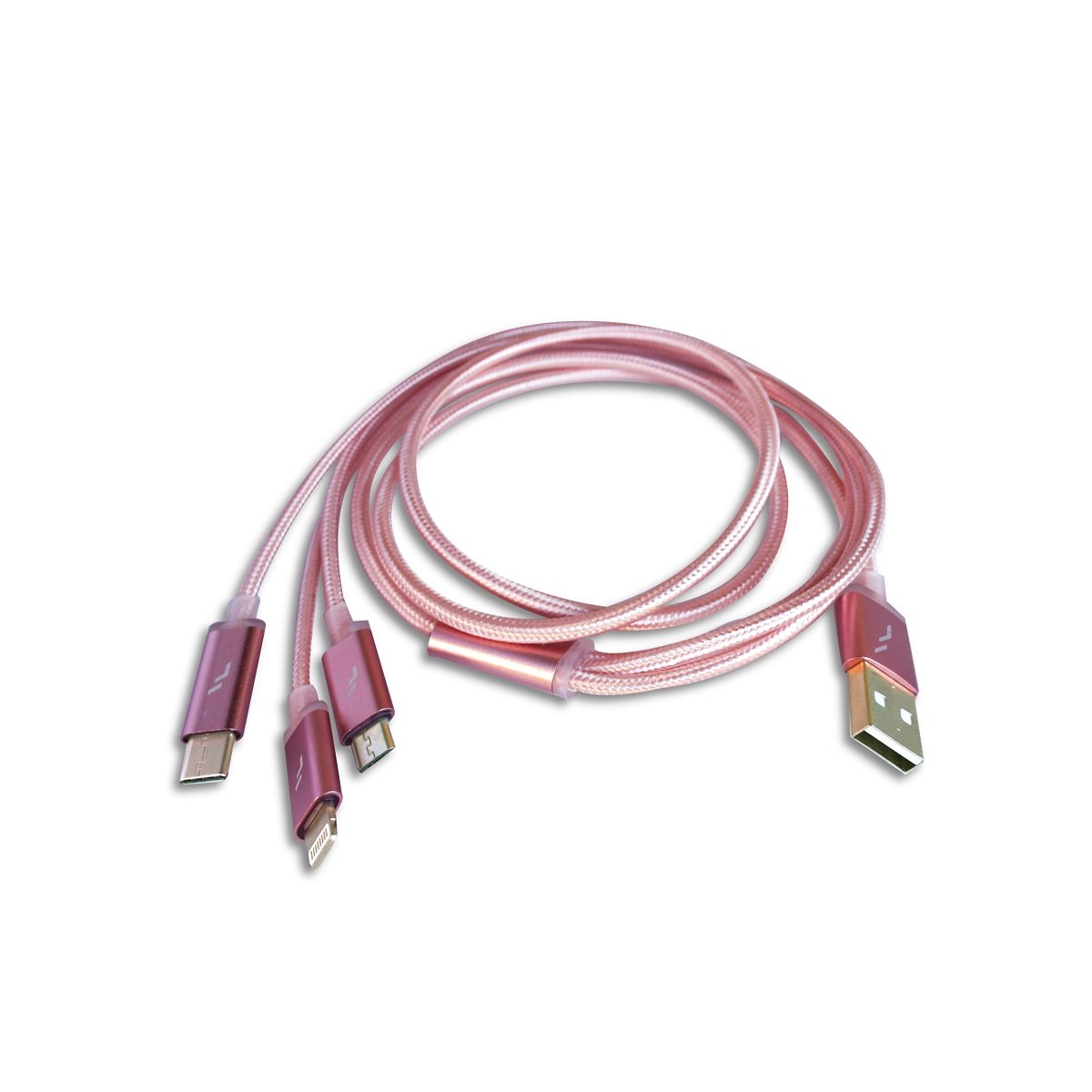 Cable 3 en 1 Tejido Rosa Forward