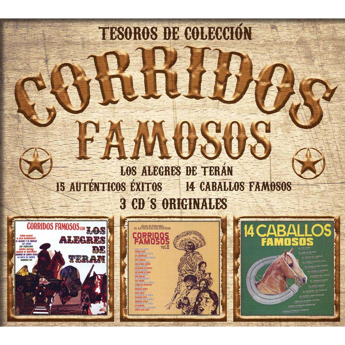 3 Cds Corridos Famosos Tesoros de Colección