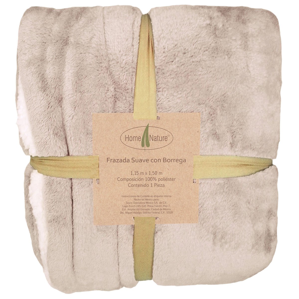 Frazada con Borrega Home Nature - Hueso