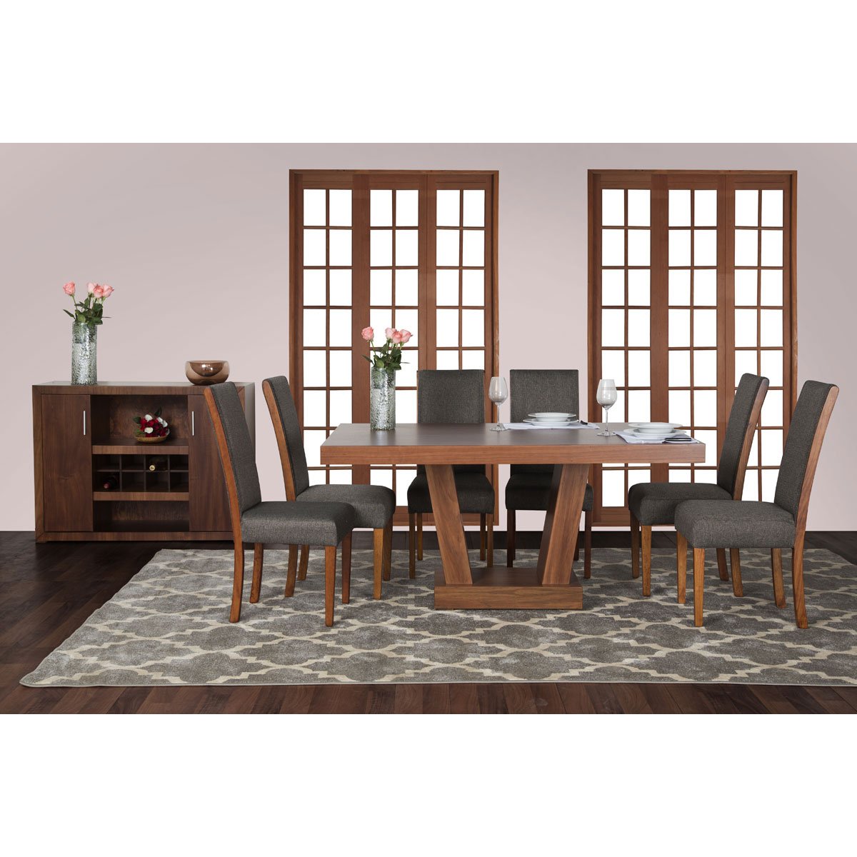 Mesa Rectangular para 6 Sillas Scarlet