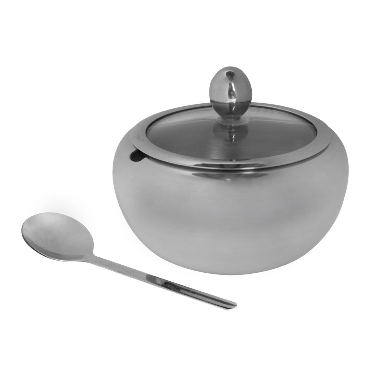 Azucarera Grande con Cuchara de Acero Inoxidable Novo Casa