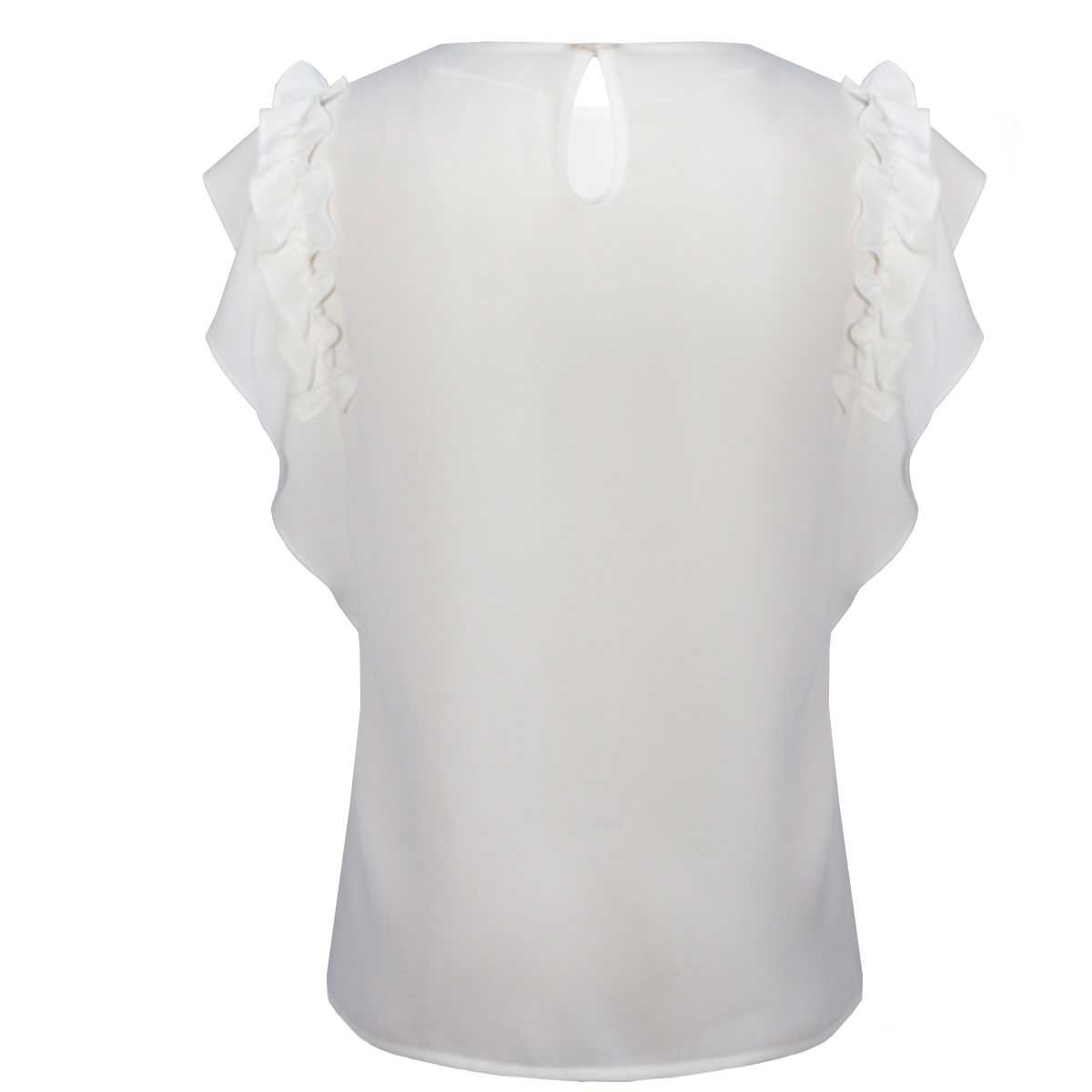 Blusa Lisa con Olan en Hombros Foley's