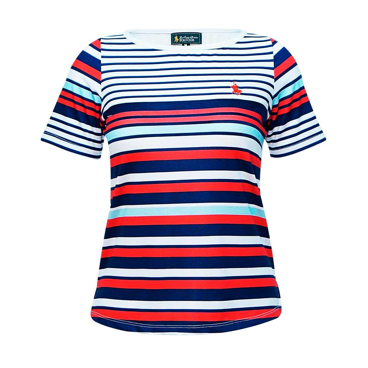 Playera Rayada Escote Redondo Polo Club