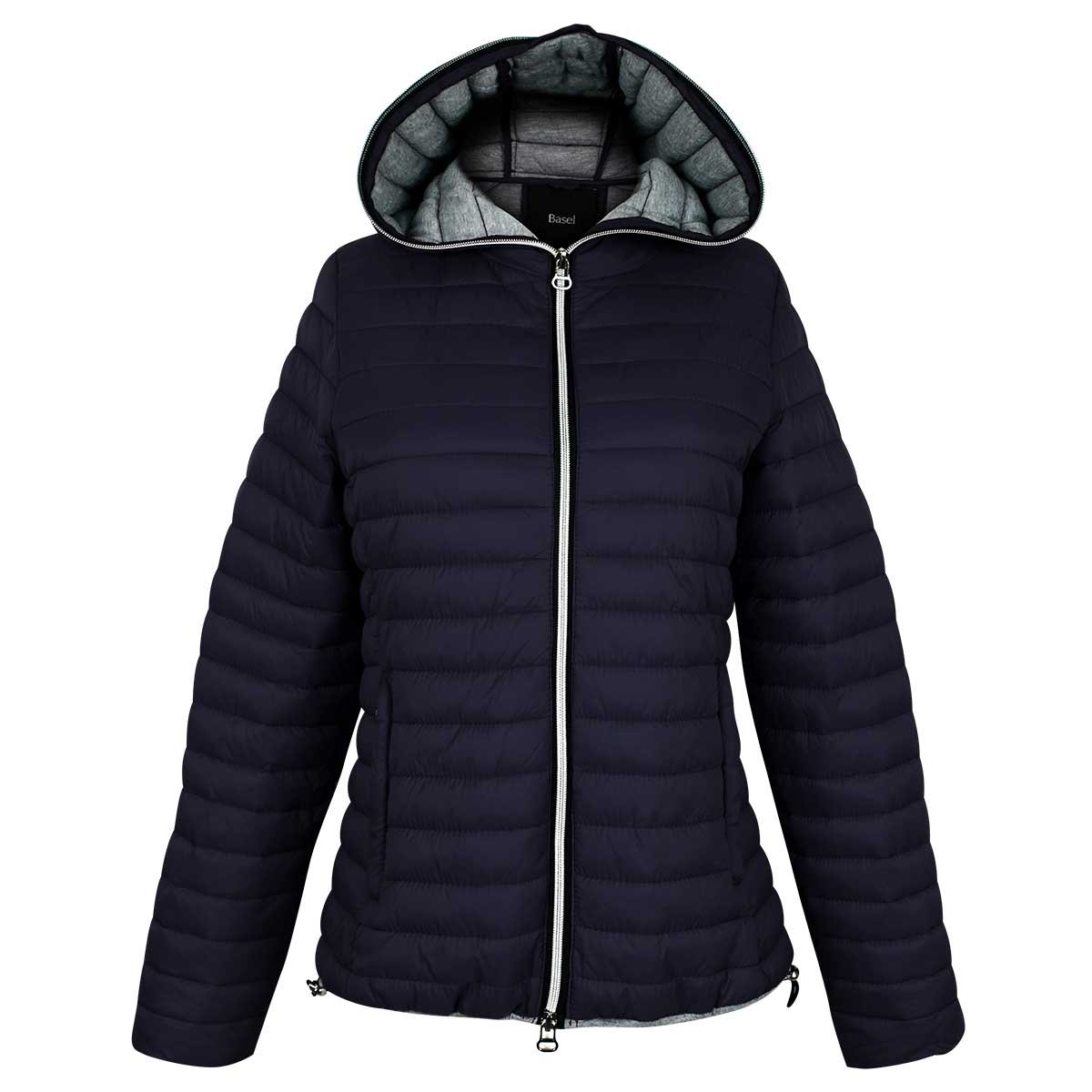 Chamarra Azul Capitonada con Cierre y Capucha Basel