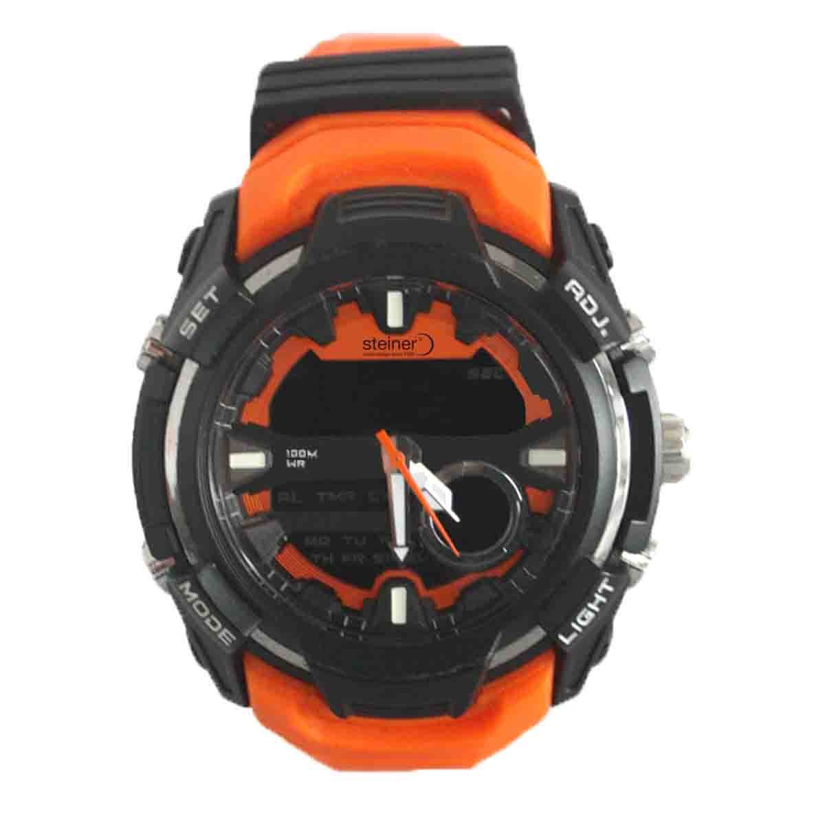 Reloj Análogo-Digital de Caballero Color Naranja Steiner