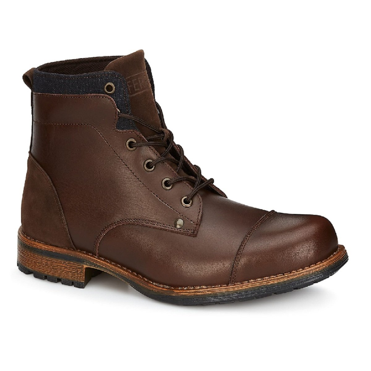 Bota de Piel Color Café Oscuro Ferrato