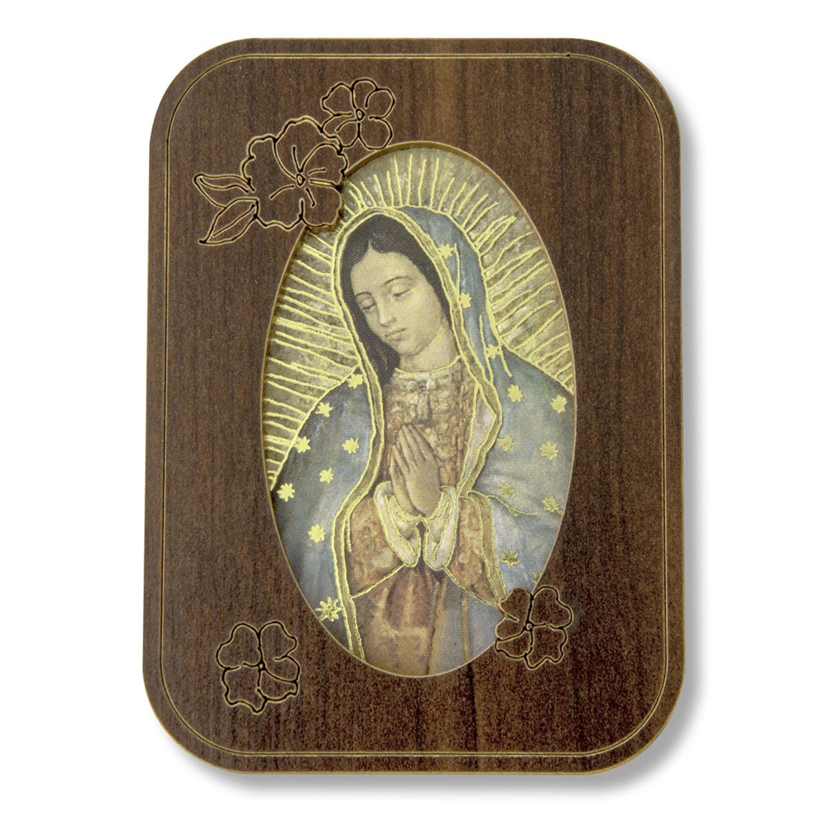 Mini Retablo Flores Cromo Hoja de Oro Estampa Italiana
