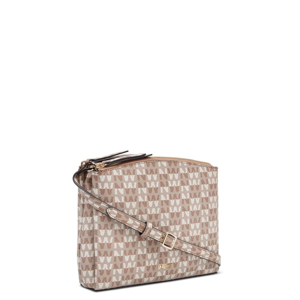 Cross Body Beige/multicolor con Aplicación en Metal Nine West