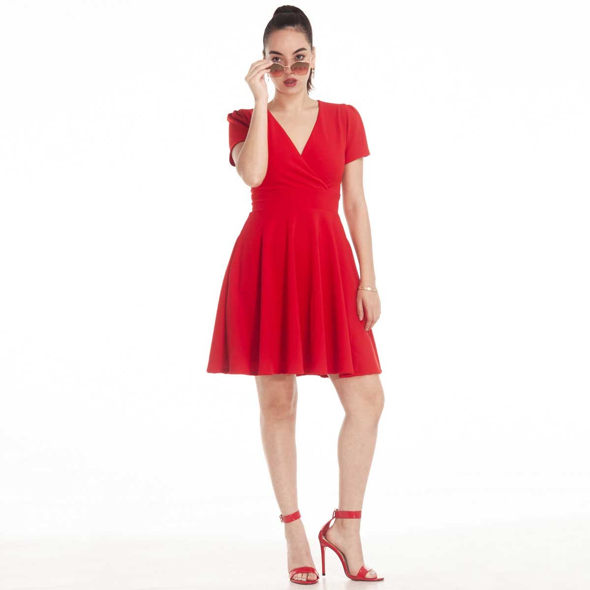 Vestido Liso Rojo Sbh By Sarah Bustani