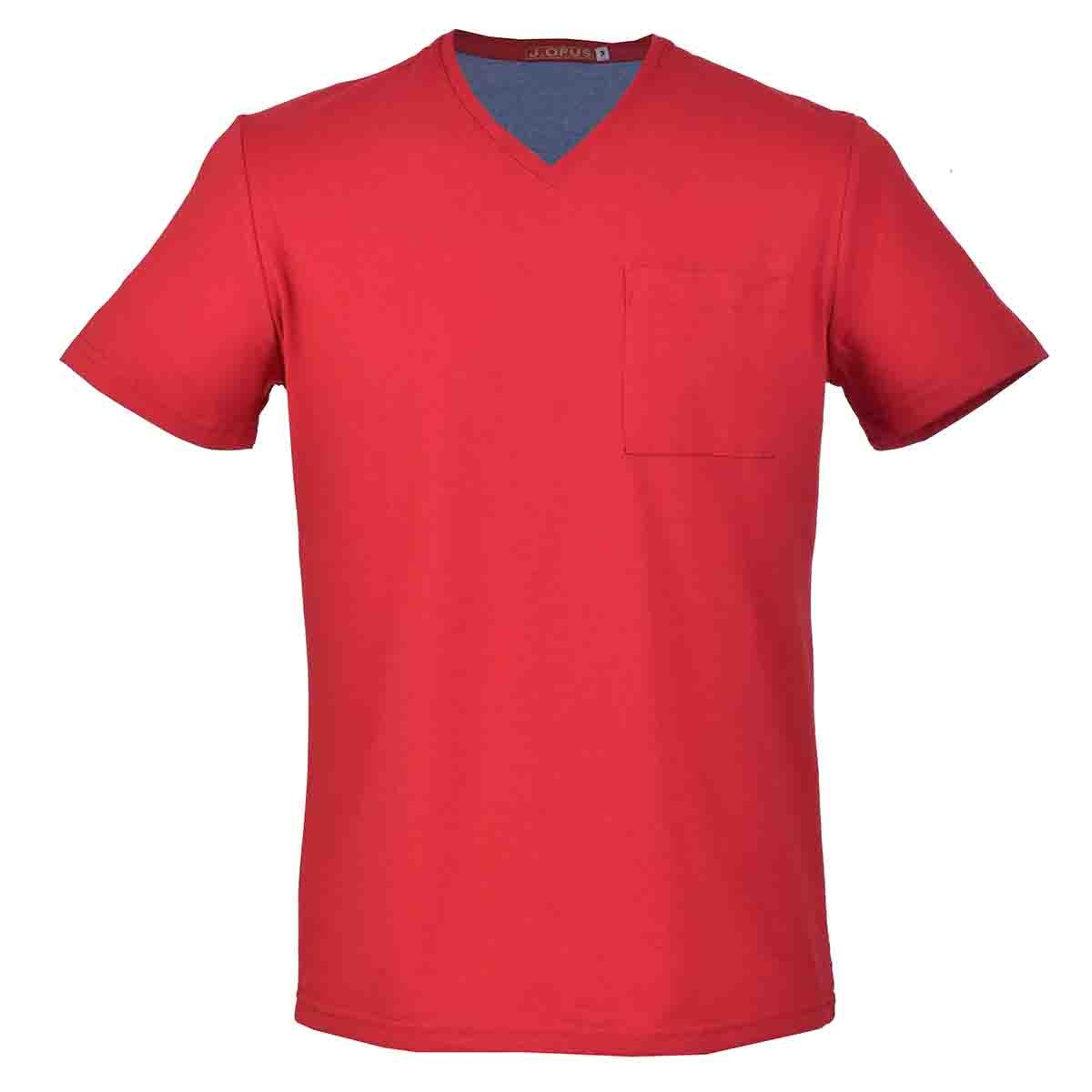 Playera Cuello V Rojo J. Opus para Caballero