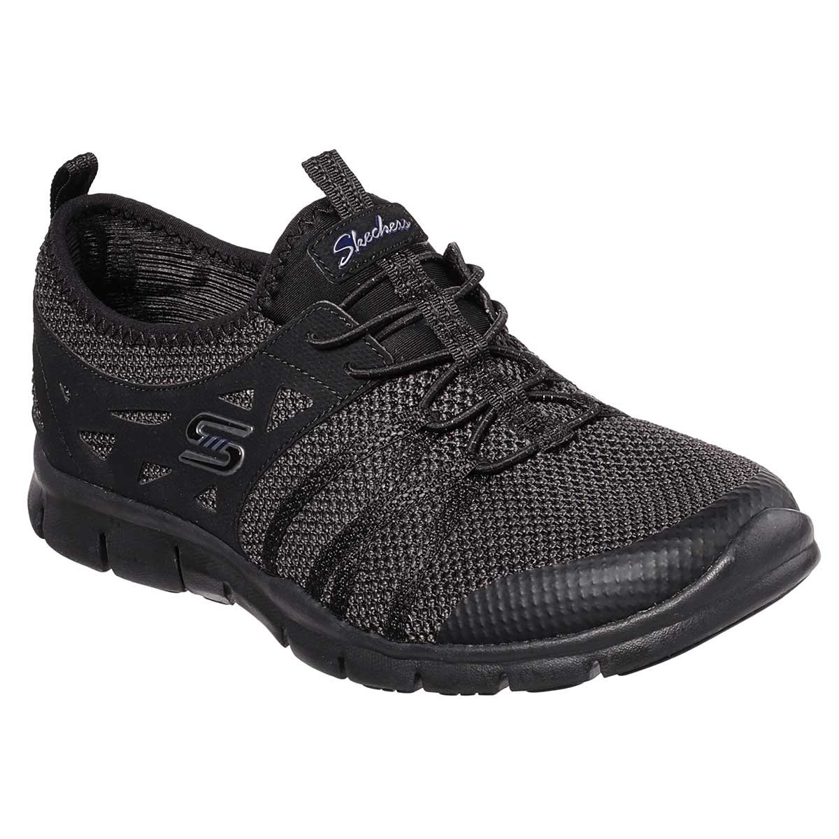 Tenis Negro Textil con Cordón Skechers