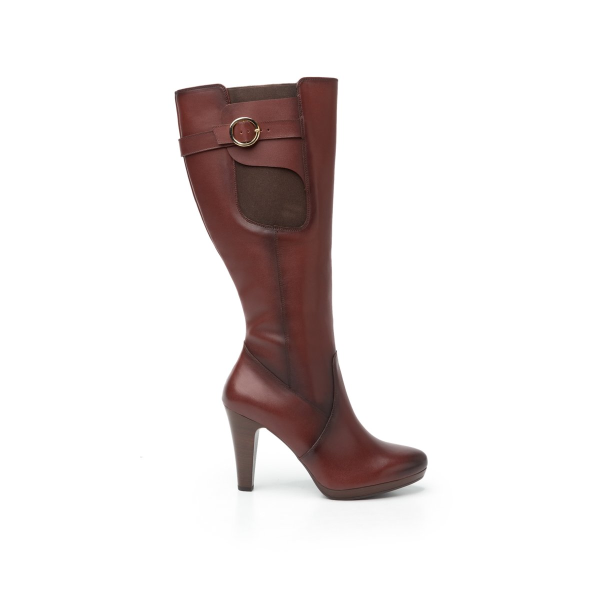 Bota Larga con Tacón Color Café Flexi para Dama