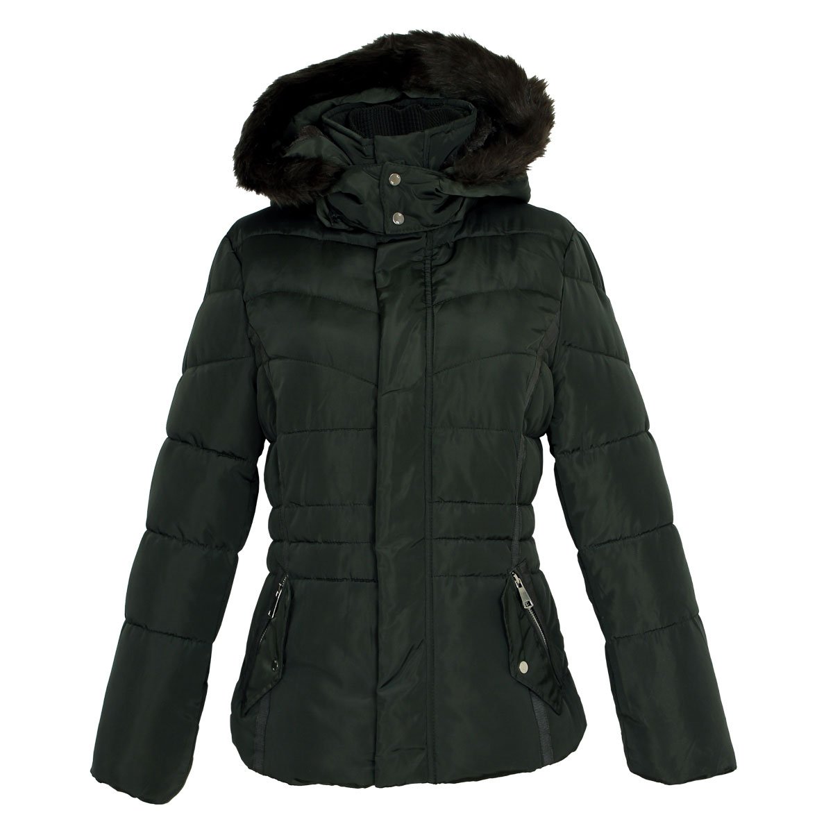 Chamarra Verde con Gorra Capitonado City Femme para Dama