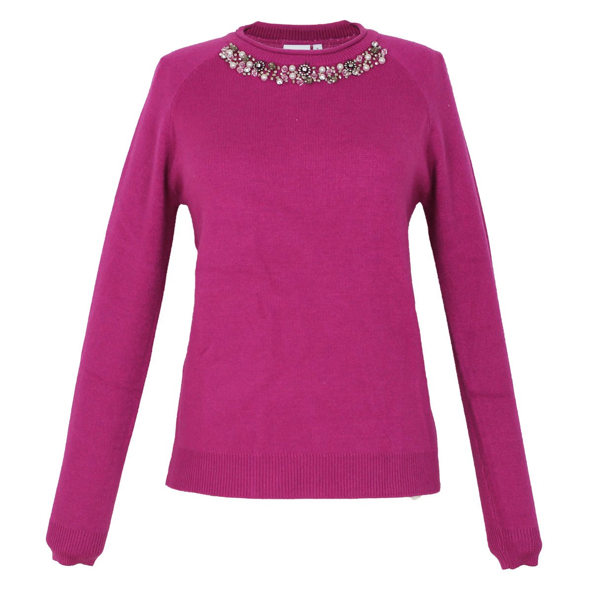 Suéter Rosa Cuello Redondo con Pedrería Elle para Dama