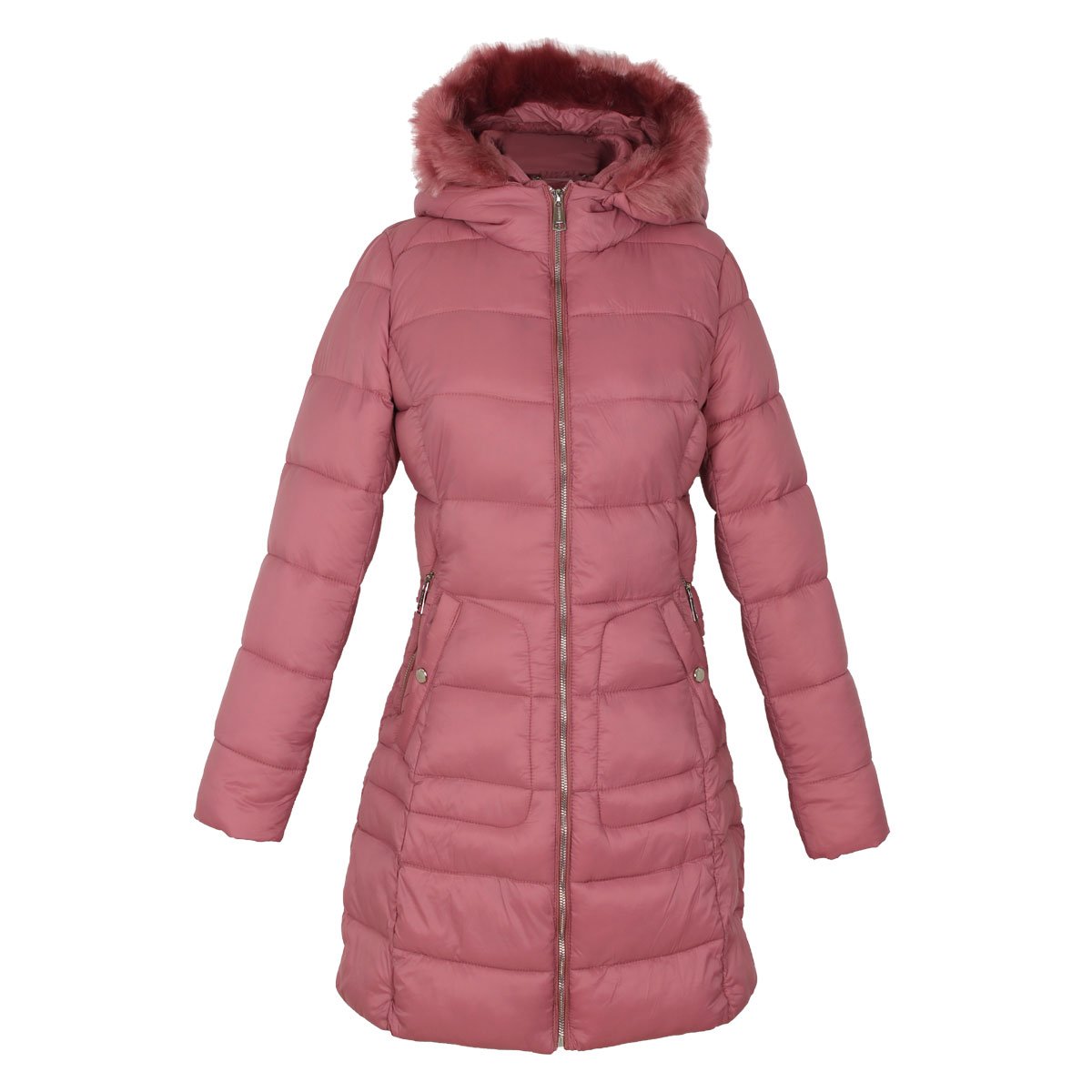 Chamarra Rosa Larga Cuello Alto con Capucha Just By Basel